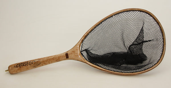Custom Landing Net : Walnut and Maple with Brook Trout Brass Inlay ...