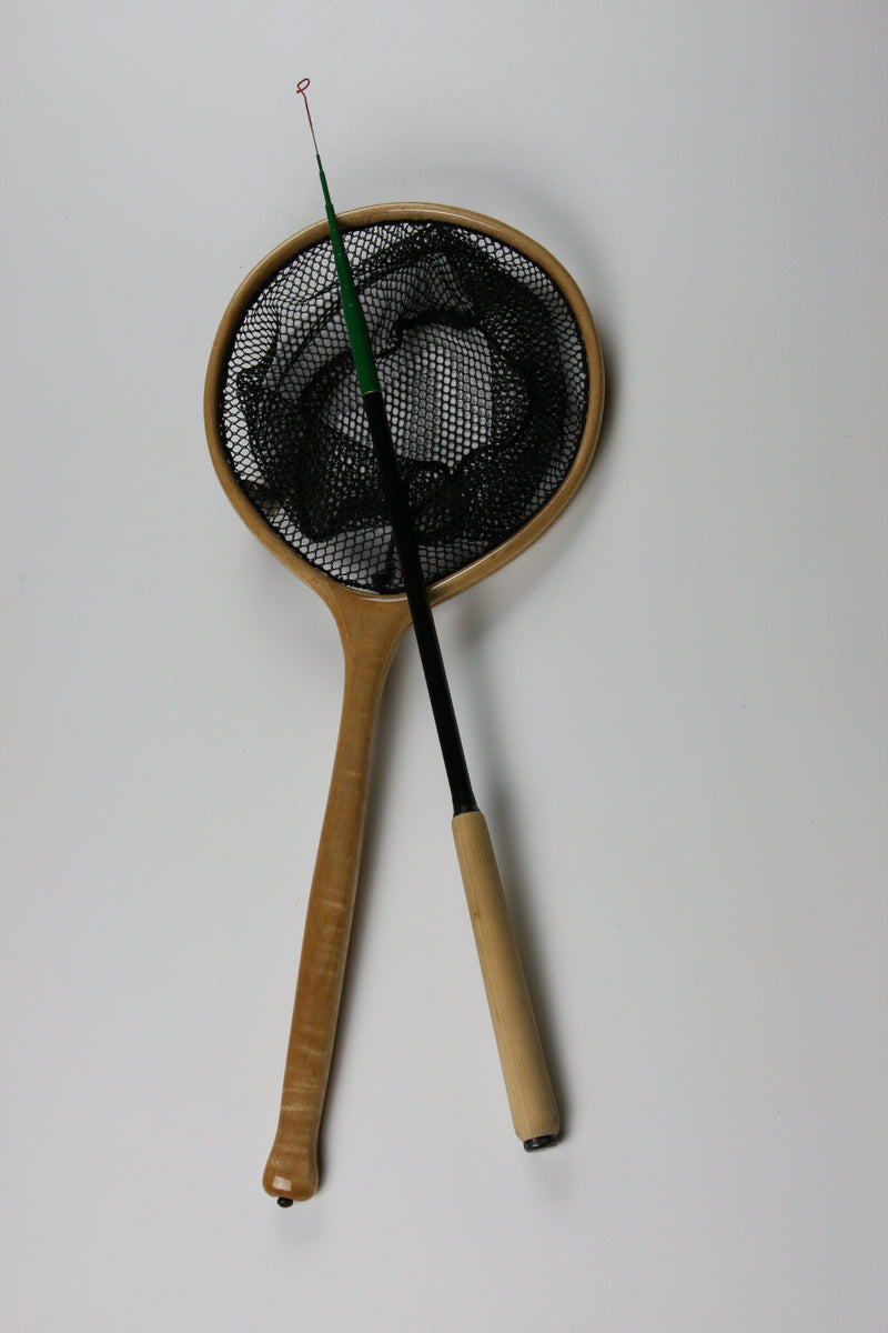 Small Tenkara landing net: Curly white oak and maple - Nets that Honor ...