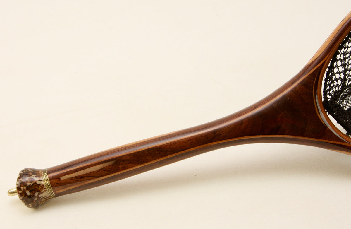 Small Elegance: Custom Landing Net with Walnut, Cherry and Deer Antler ...