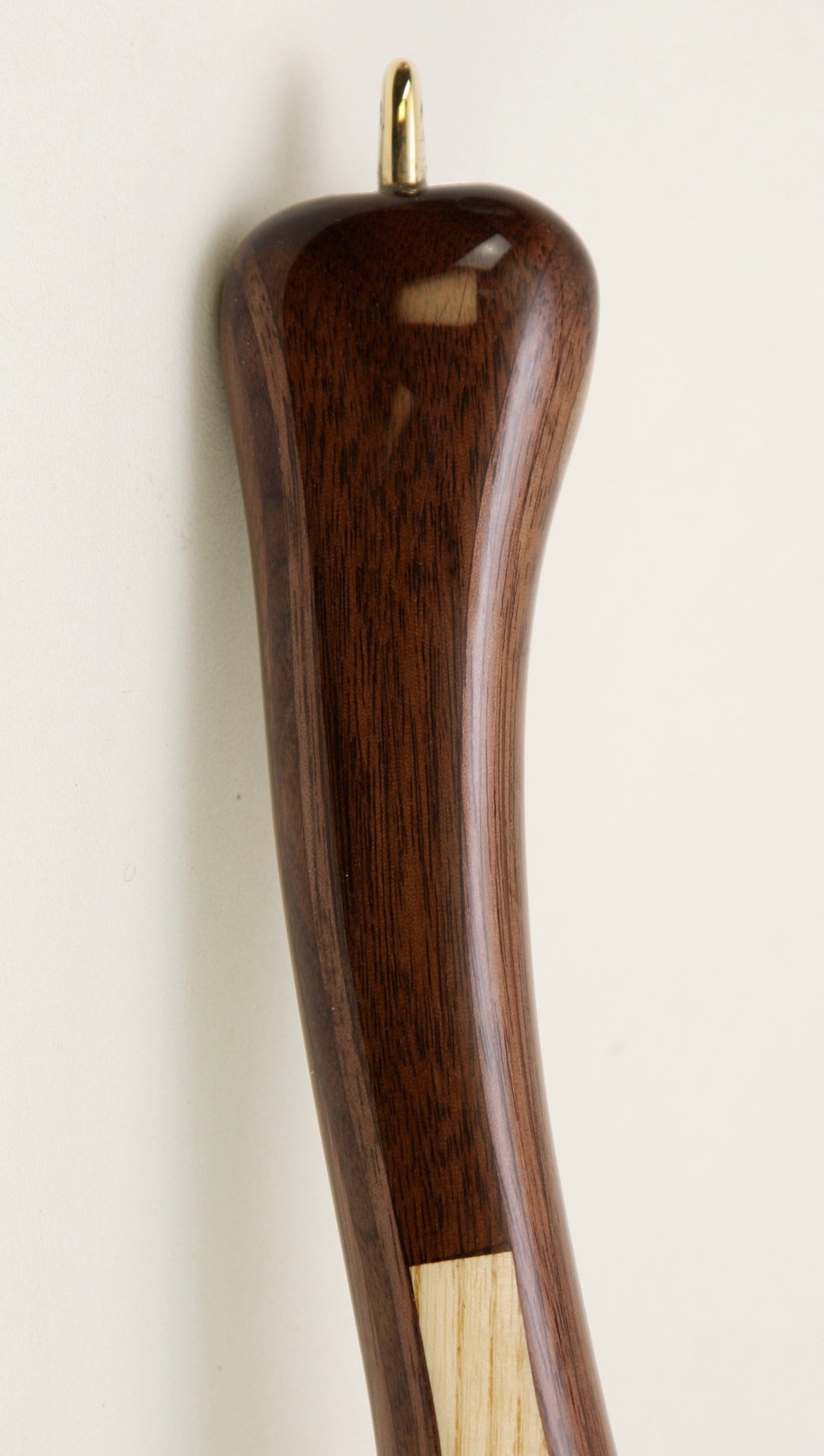 Custom wooden fly fishing net with curved handle and elongated hoop ...