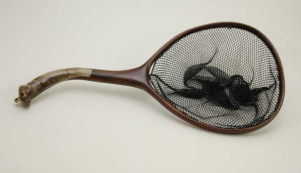 Medium sized Fly Fishing Landing Net with Deer Antler and Walnut - Nets ...